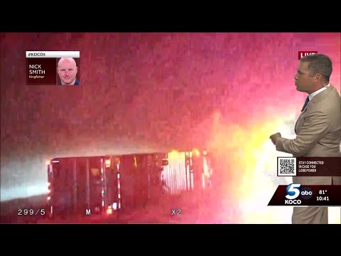 Strong winds blow over tractor-trailer near Kingfisher