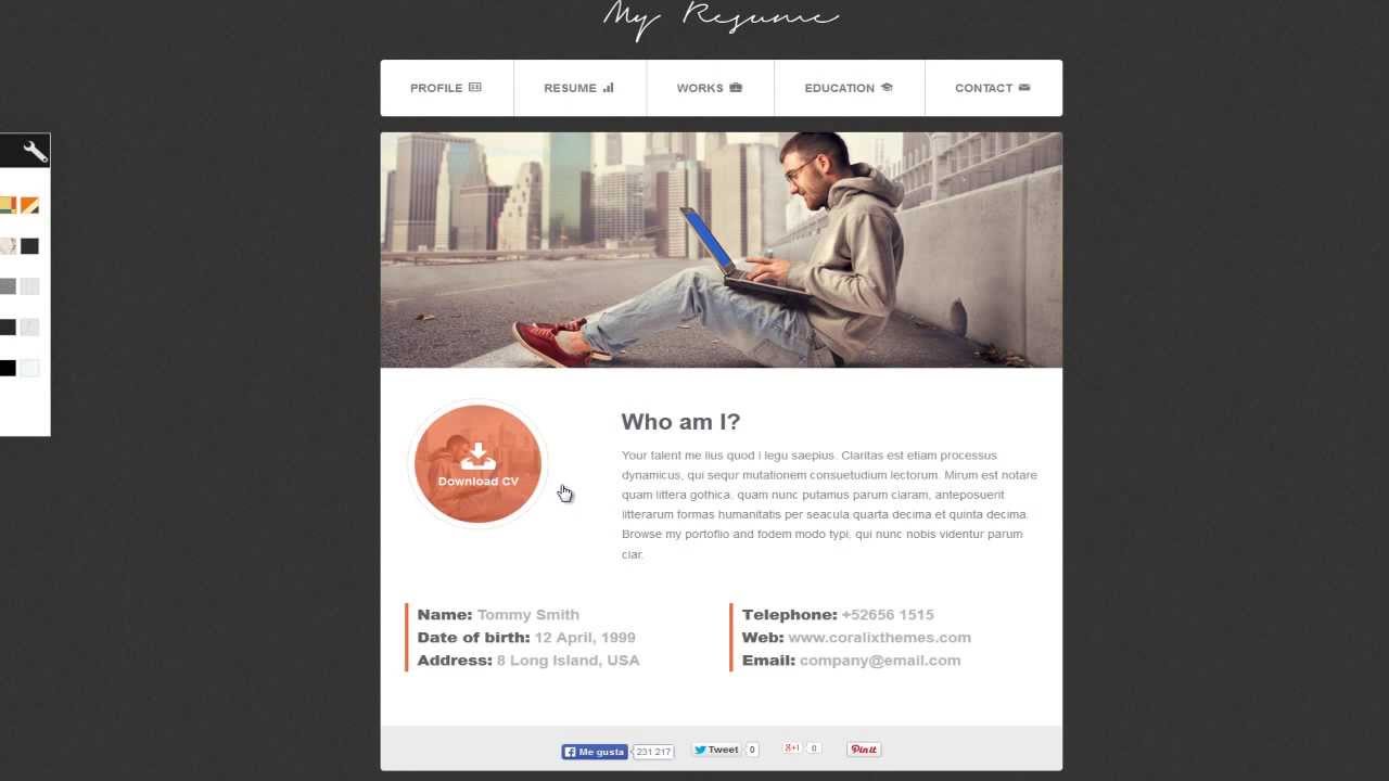 Resume - Responsive, Bootstrap CV / Resume