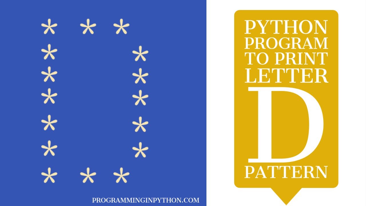 Python Program to Print Pattern of Letter D || Pattern Programming
