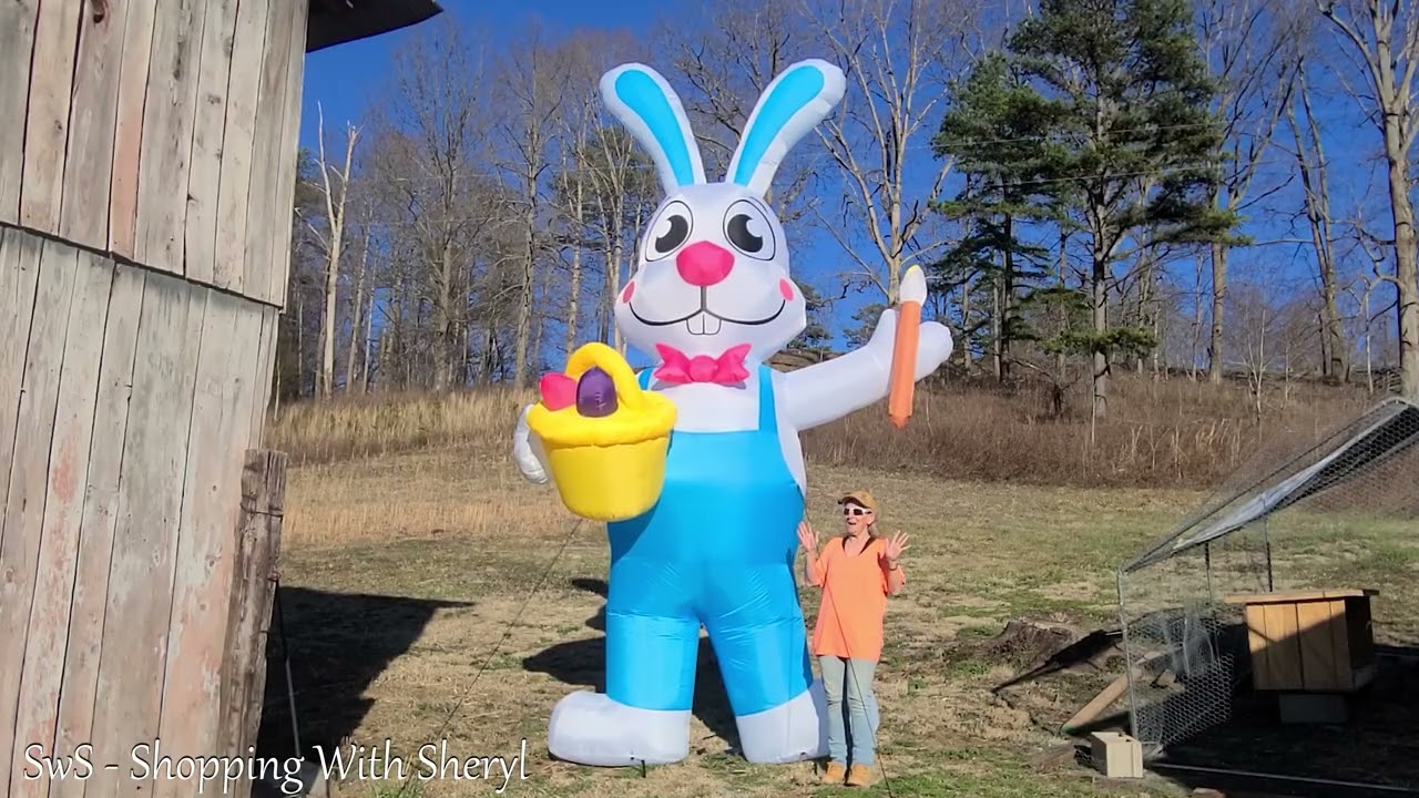 Giant Easter Bunny Inflatable Easter Yard Decoration