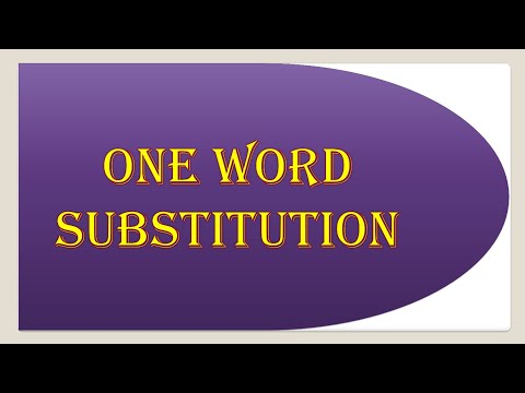 Grammar - Important topic(One Word Substitution)