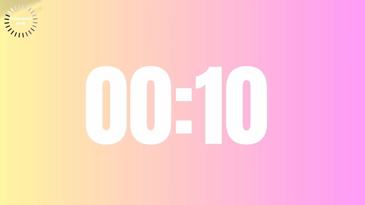 10 Seconds Countdown Timer (in Yellow & Pink Background)