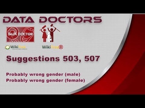 Data Doctors Suggestion 503, 507 Probably wrong gender (male/female)
