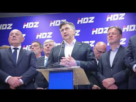 Govor Andreja Plenkovića u stožeru HDZ-a nakon dočeka izbornih rezultata