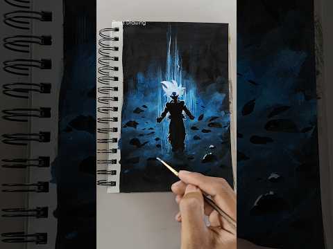I made Drawing Of Goku Ultra Instinct Using Only Three Colours. #shorts #goku