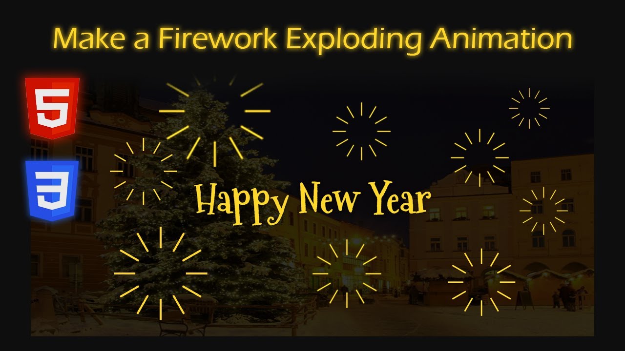 Exploding Fireworks Animation with HTML and CSS - Happy New Year