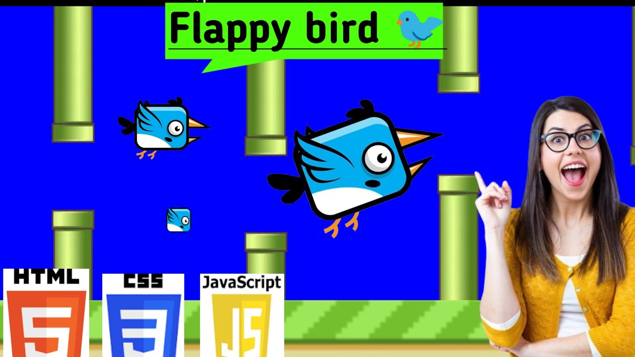 Create Flappy Bird clone Game in  HTML CSS & Javascript| Games Projects in Html Css & Js Codeing