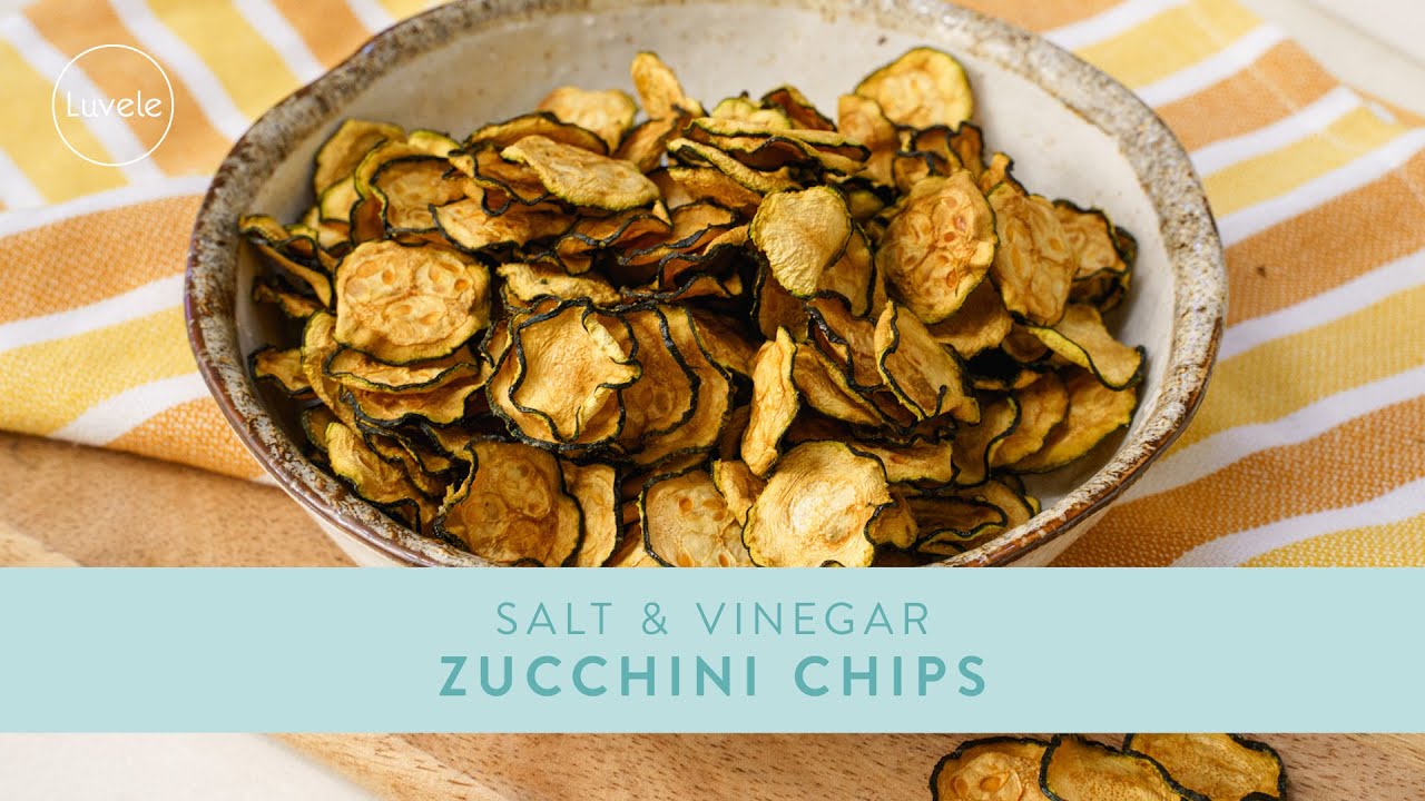 Healthy Salt and Vinegar ZUCCHINI CHIPS in a dehydrator
