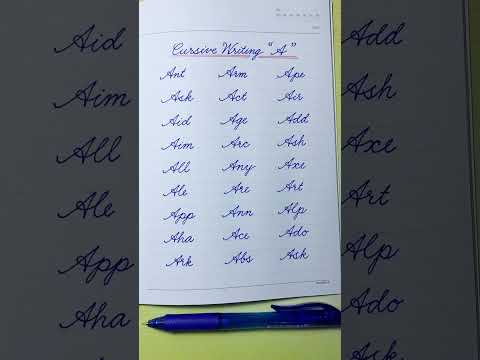 Cursive Writing | Words Starts with A | Cursive Handwriting Practice | Cursive Letters |Cursive abcd