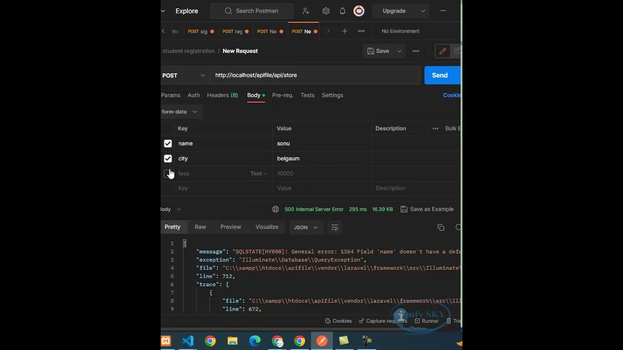 Fixed 500 Internal Server Error in Postman #shorts #shortvideo #shortsfeed #shortsyoutube #viral