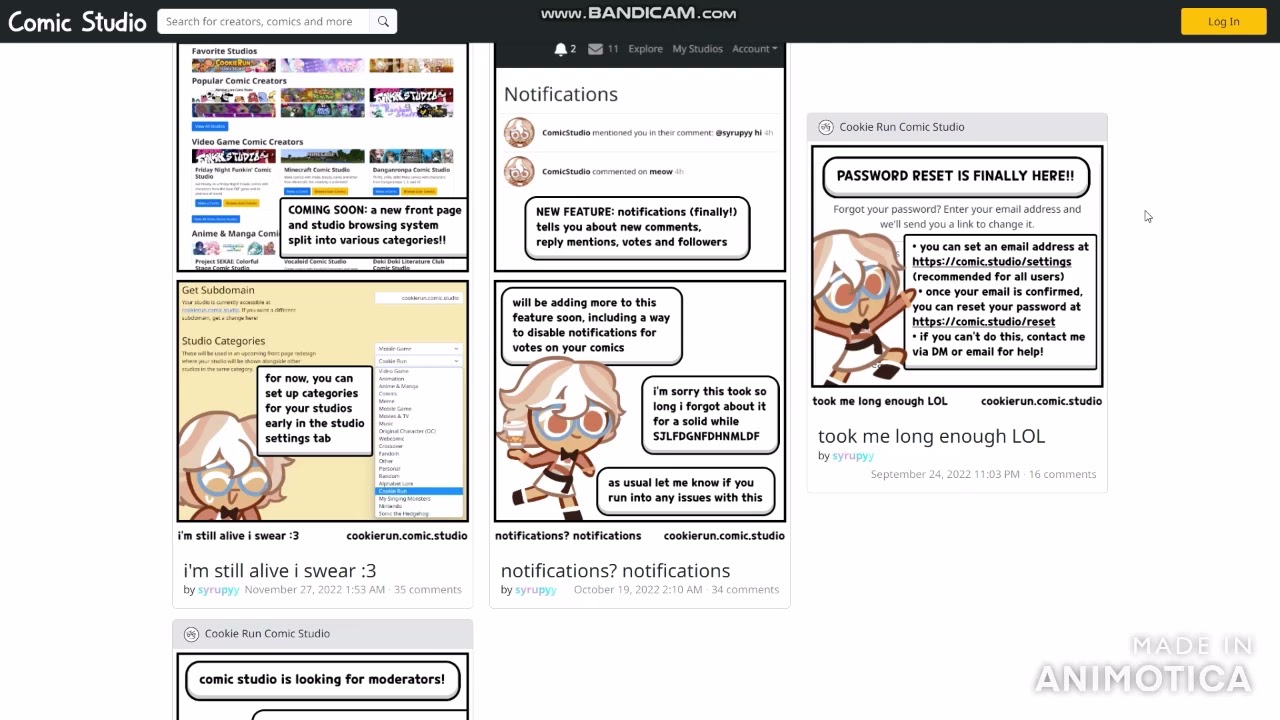 Comic Studio Update History