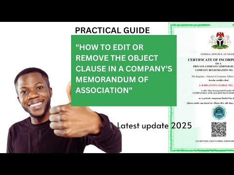 How to Edit or Remove the Object Clause in a Company's Memorandum of Association