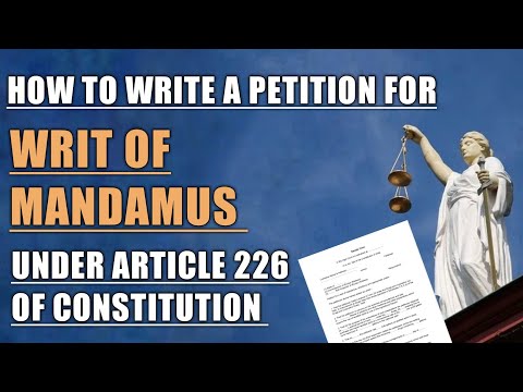 How to write a petition for writ of mandamus under article 226 of Constitution