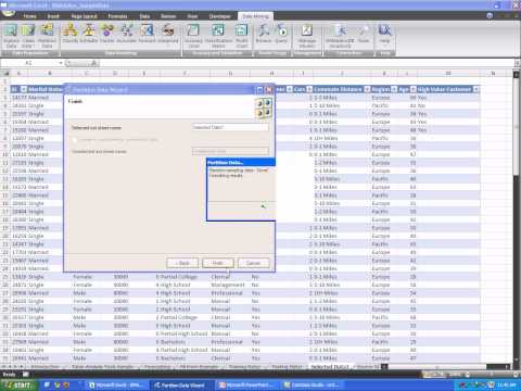 Microsoft Excel Data Mining: Data Partition