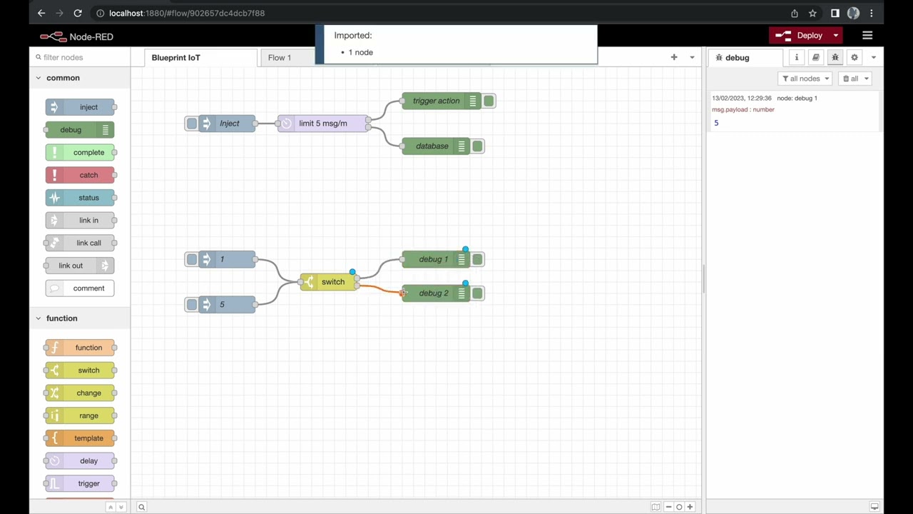 Switch node - basics | Node-RED