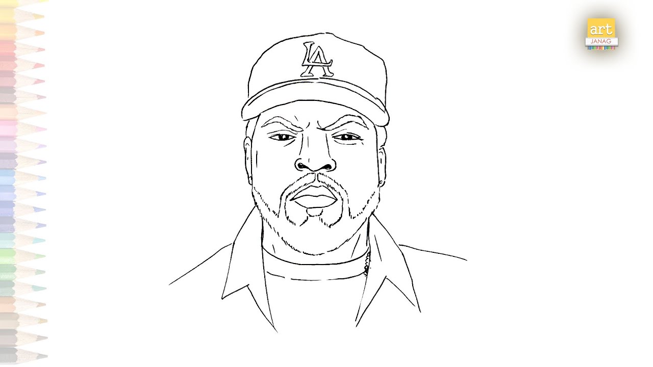 Ice Cube drawings video | American rapper drawings | How to draw Ice Cube step by step