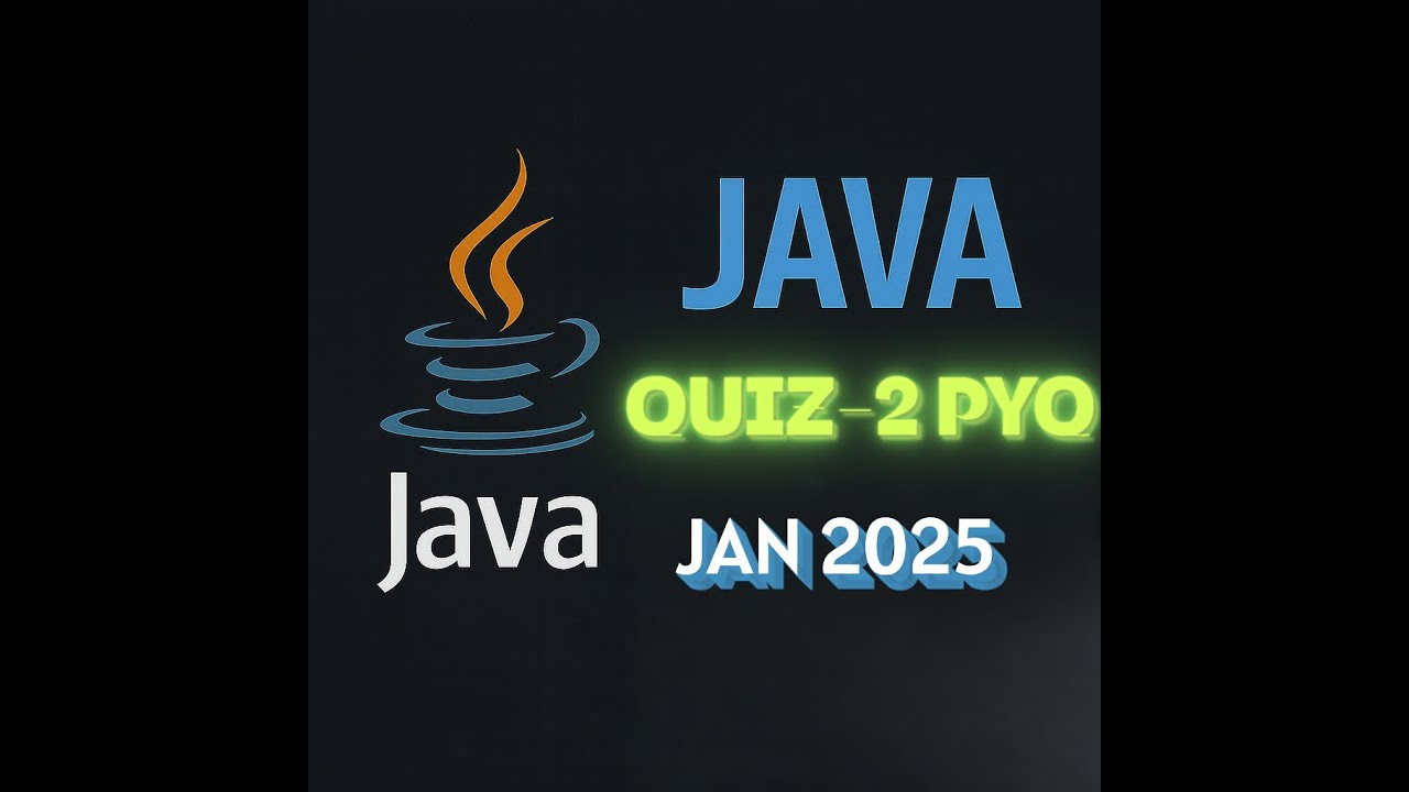 Programming Concepts using Java || Quiz-2 PYQ || JAN 2025 || Diploma Level || IIT Madras BS Degree