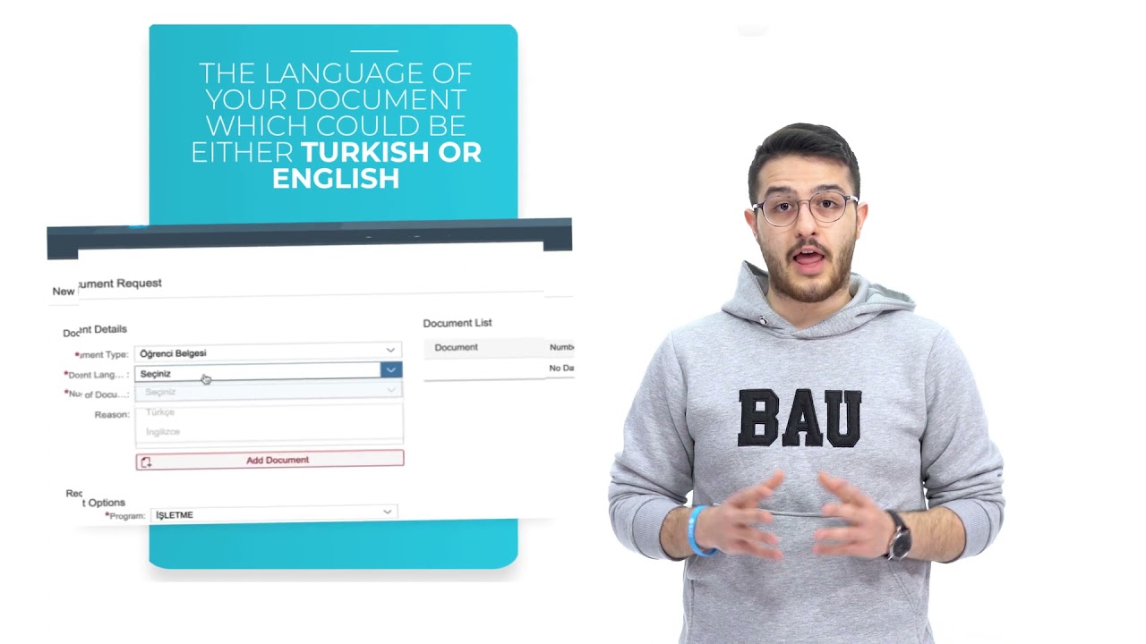 How to request official documents from BAU?