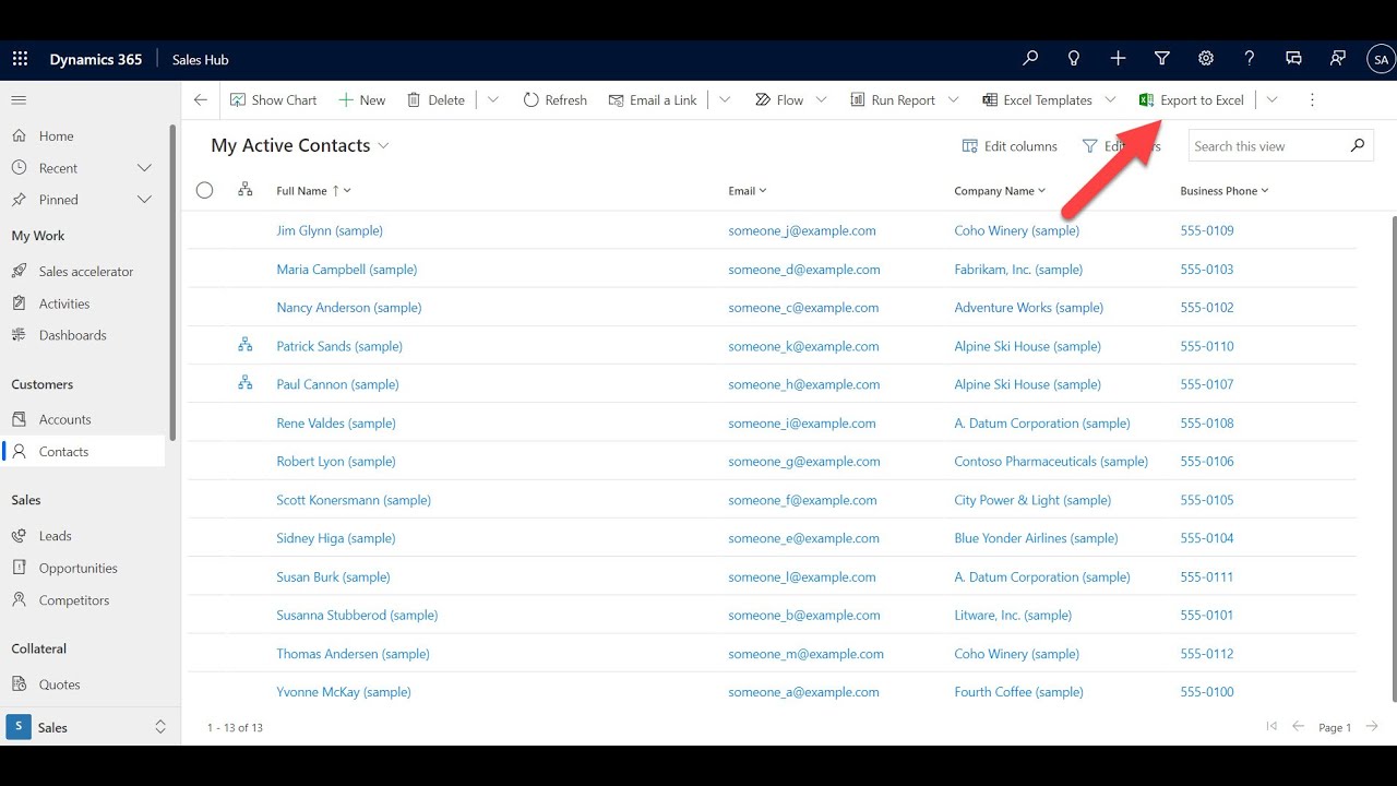 Easily export Dynamics 365 list data to Microsoft Excel