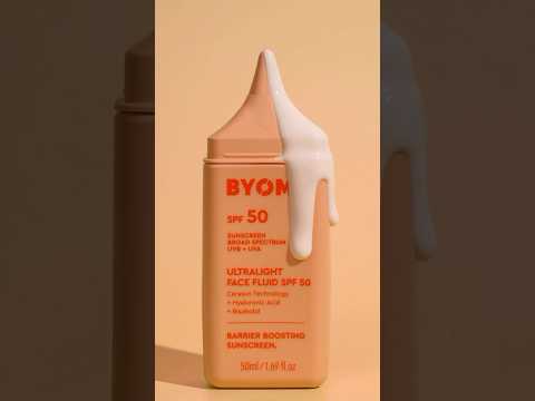 Up close and personal with our NEW Ultralight Face Fluid SPF βοΈ #byoma #spf #sunscreen