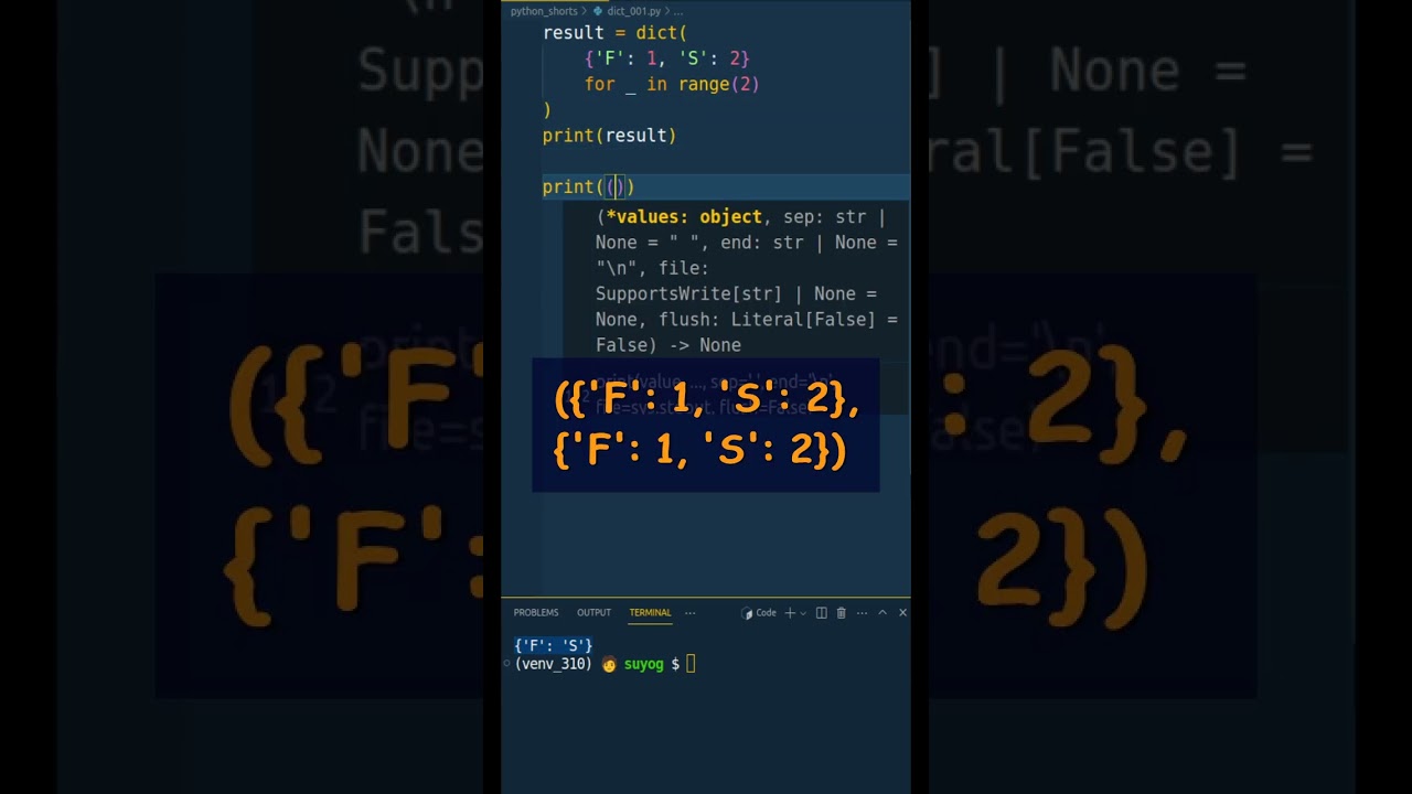 Python Dictionary weird behavior with dict() as container! #python #programming #coding #shorts