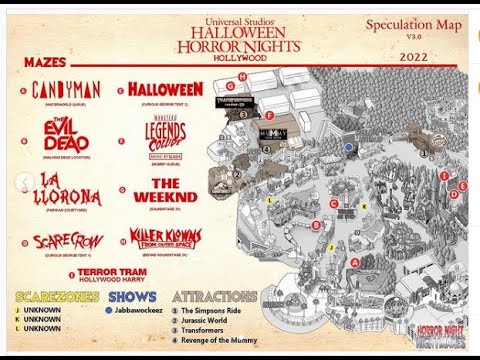 Halloween Horror Nights Spec Map V3 Universal Studios Hollywood!