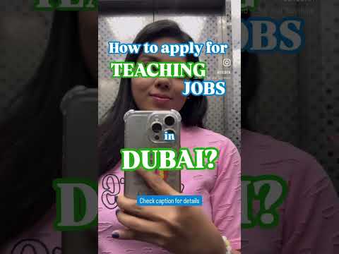 How to APPLY for TEACHING JOBS in DUBAI? Check description for details๐ #dubaijobs #dubaiteachers