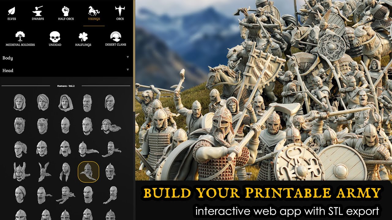 3D Printable Viking Army Customizer is back!
