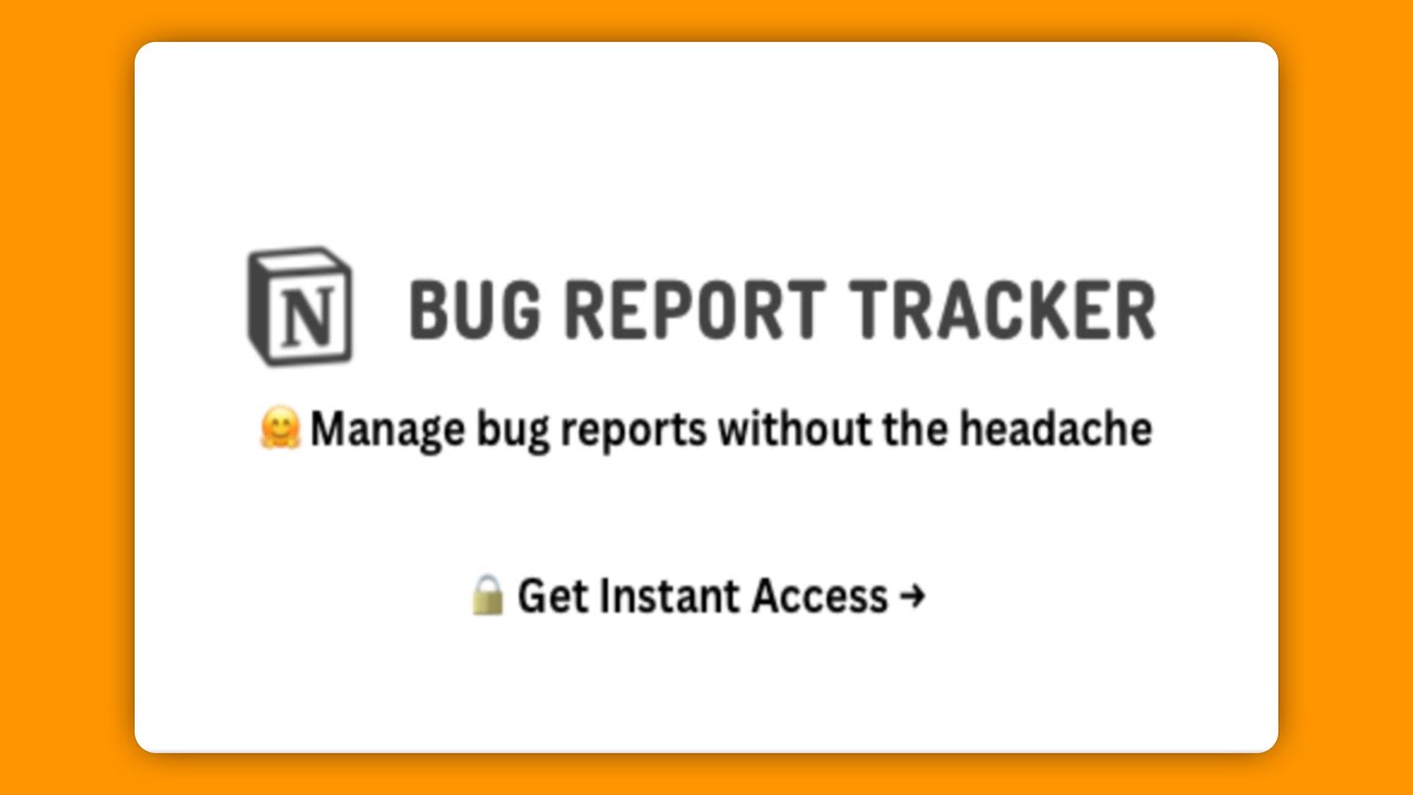Ultimate Bug Report Tracker for Tech Teams(Link in Description)
