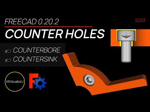 ???? How To Make Countersink And Counterbore Holes - FreeCAD Hole Tutorial - FreeCAD Make Hole