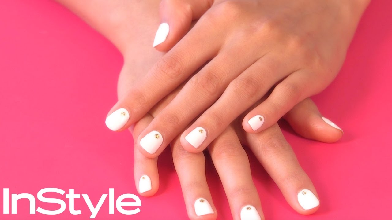 DIY-White and Gold Nails | InStyle