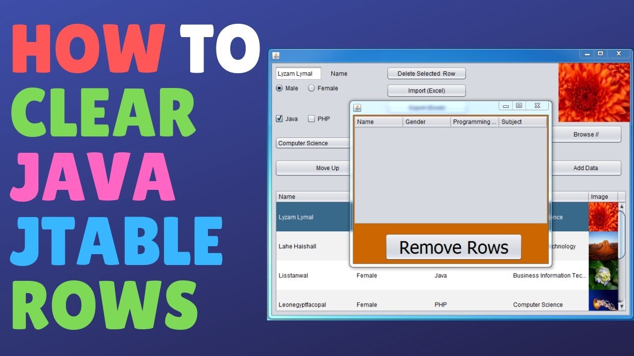 !Source Code!~ How To Clear Java Jtable Rows - Deleting All The Rows In A Jtable (Removing rows)