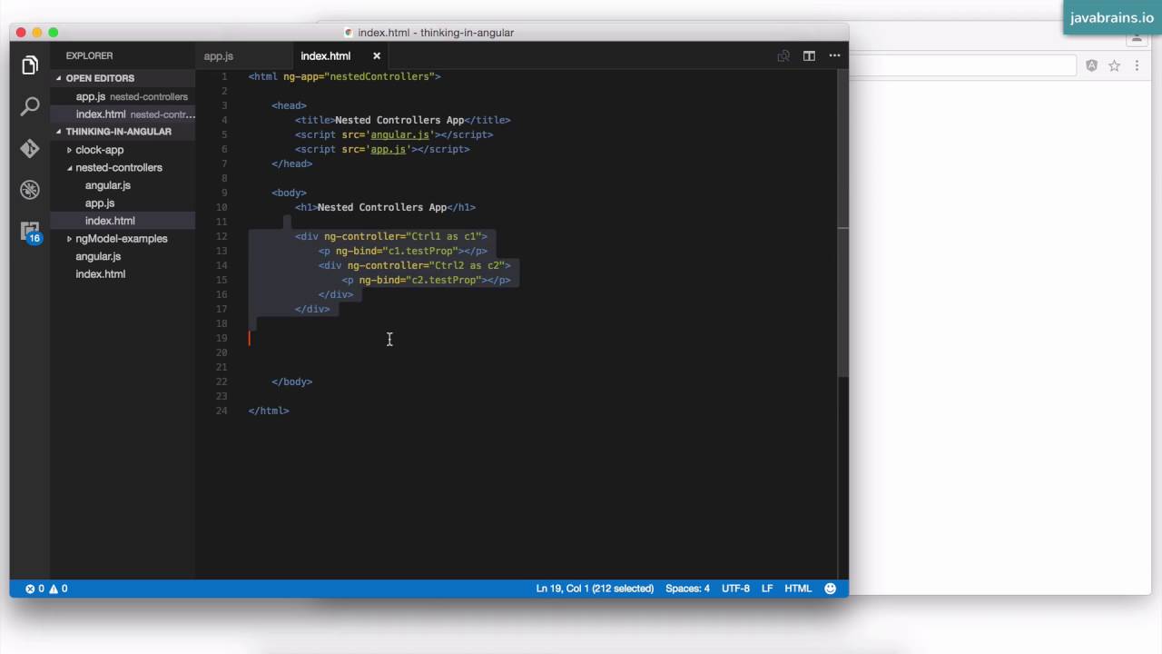 Thinking in Angular1 26 - Using ControllerAs Syntax