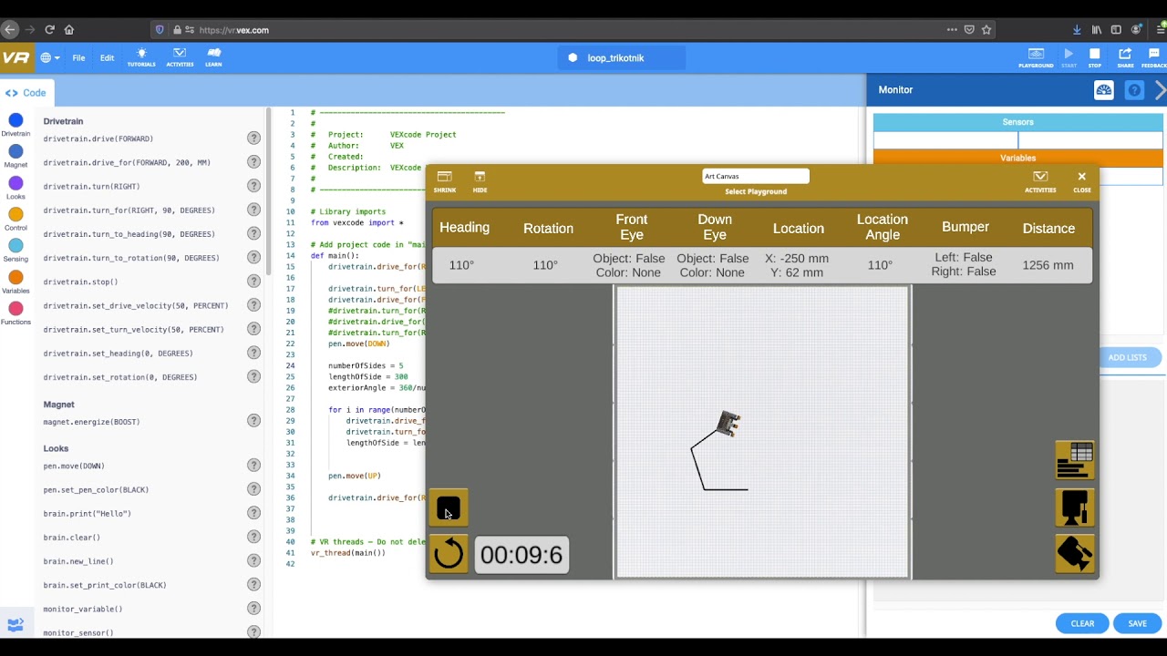 Draw any Polygon (Python VEXCode VR)