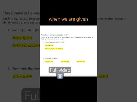 Vector, Parametric, Symmetric Equations - Lines in 3D