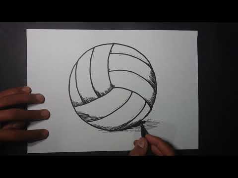 How to Draw a Volleyball - Step by Step Drawing Tutorial - Volleyball Easy Drawing