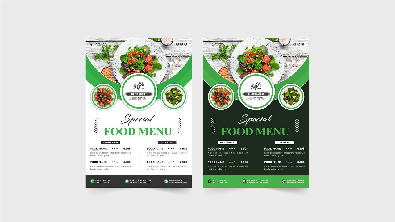 Restaurant Flyer Template Free Download | Culinary Restaurant Food Menu Promotion