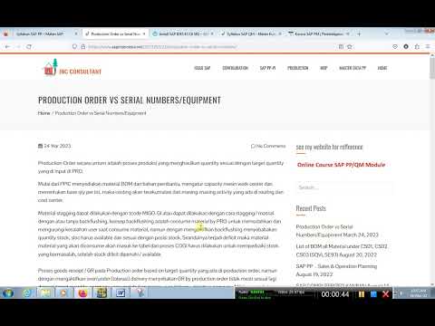Production Order vs Serial numbers – SAP MM/PP/QM/PM/SD