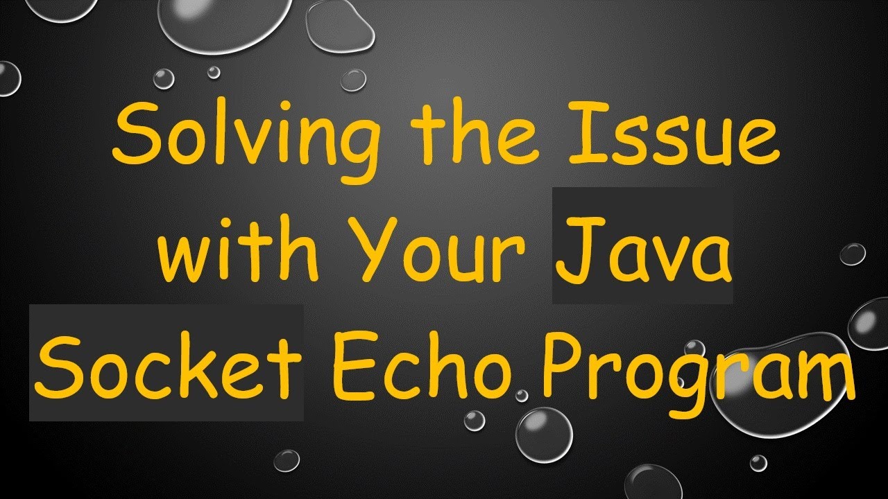 Solving the Issue with Your Java Socket Echo Program