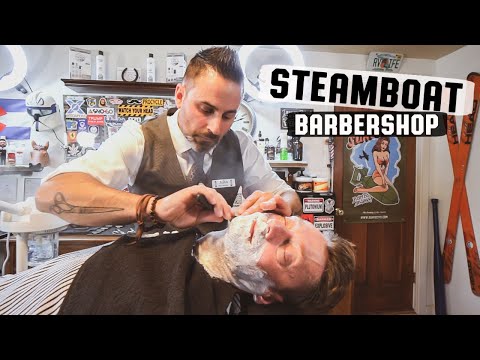 π Traditional Barber Shop Relaxing Straight Razor Hot Shave & Massage | Steamboat Barbershop