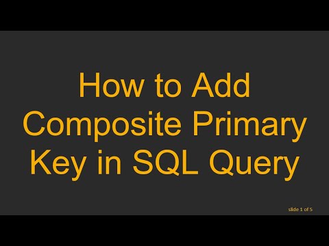 How to Add Composite Primary Key in SQL Query