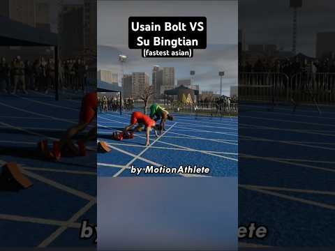 Usain bolt VS Su Bingtian🚀 (Fastest asian of all time) 3D 100m comparison 🎁 #athletics #100m #sprint
