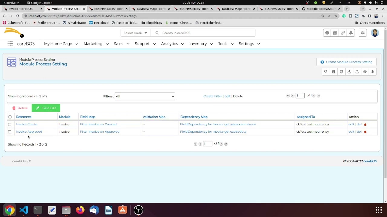 Process Settings Business Pattern