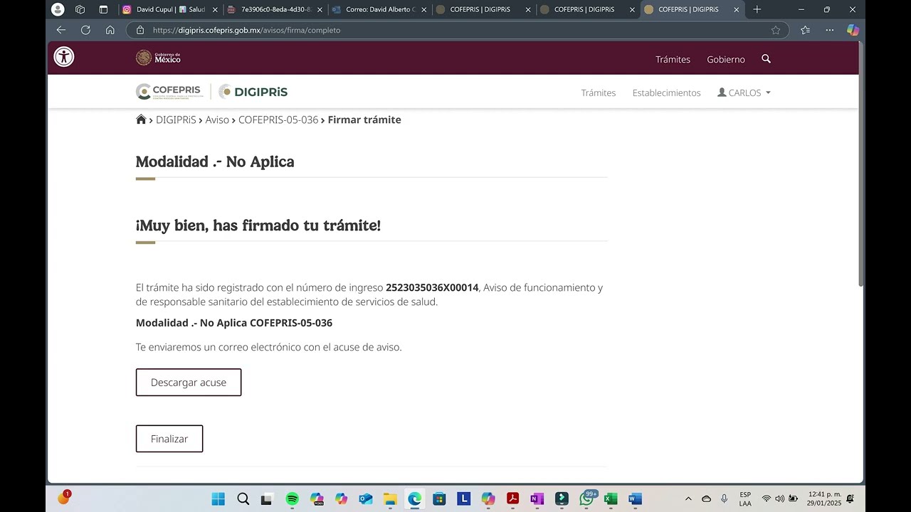 Aviso de funcionamiento ante cofepris