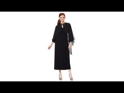Antthony "Adeline" Maxi Dress with Removable Cape