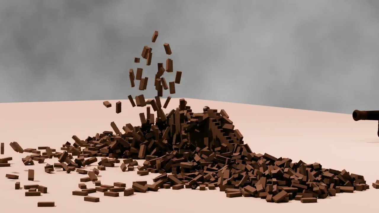 Cannons Blast Wall (Messing With Rigid Body Destruction) (SideFX Houdini)