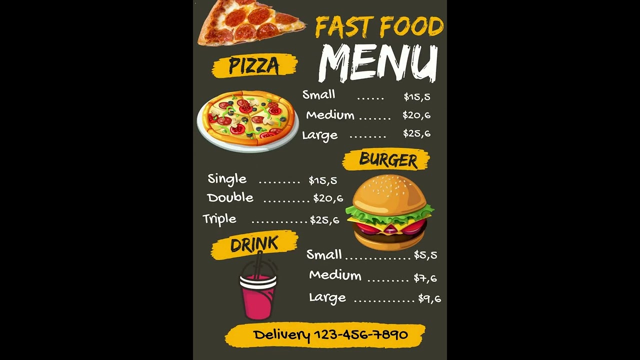 Food Menu Flyer Template,Restaurant Food Menu,Bar Menu Template
