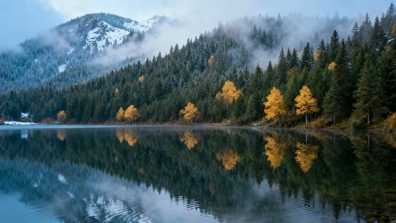 🏔️ Mountain Lake Reflections 4K Wallpaper & Screensaver | Autumn Alpine Serenity (No Sound)