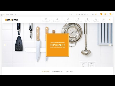 Restaurant Equipment & Houseware PrestaShop Theme by RockThemes Website Template - 61410