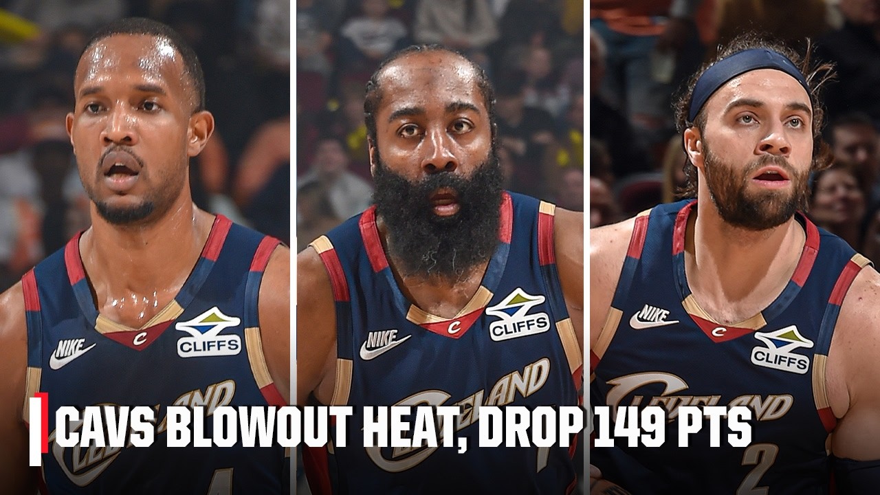 Cavs BLOWOUT Heat 😳 Harden & Mobley double-doubles + Max Strus sinks 8 triples 🔥 | NBA on ESPN